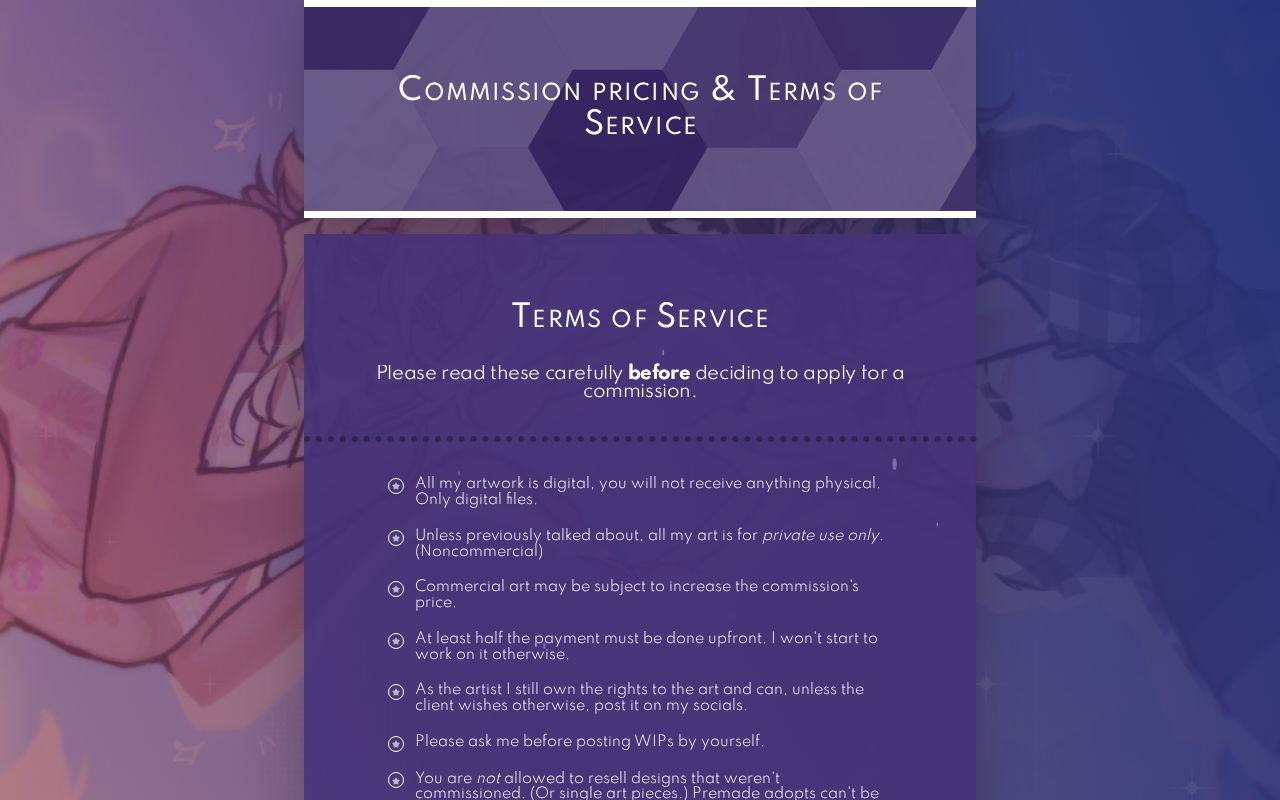 Schmellows' Commission Infomation